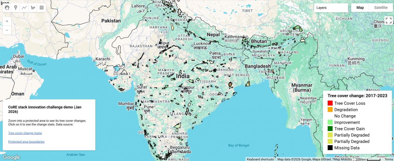 Tracker for protected areas – CoRE Stack
